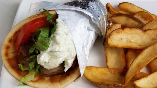 Greek Garlic Gyro recipe - Michelle Valentine - Love Eat Travel