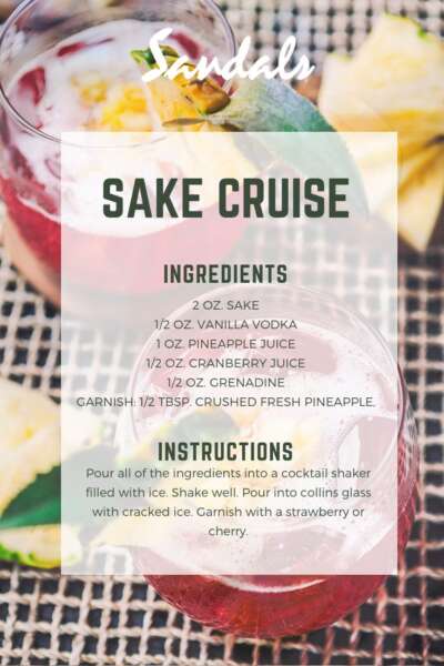 Sandals Delicious Sake Cruise Recipe - Michelle Valentine - Love Eat Travel